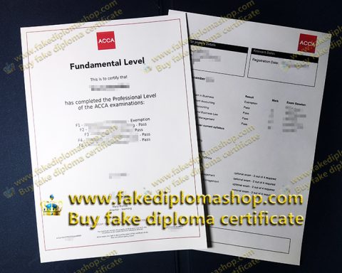 Buy ACCA certificate and transcript, ACCA Fundamental Level certificate