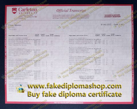 Carleton University transcript, buy a fake transcript