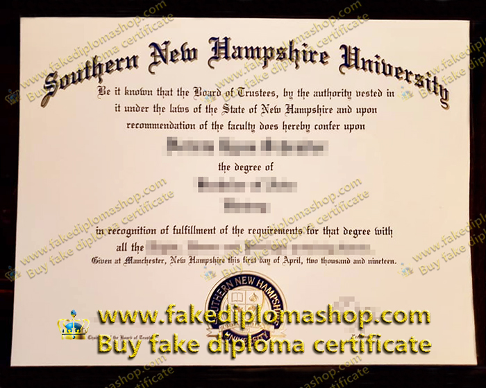Fake SNHU diploma, Southern New Hampshire University degree