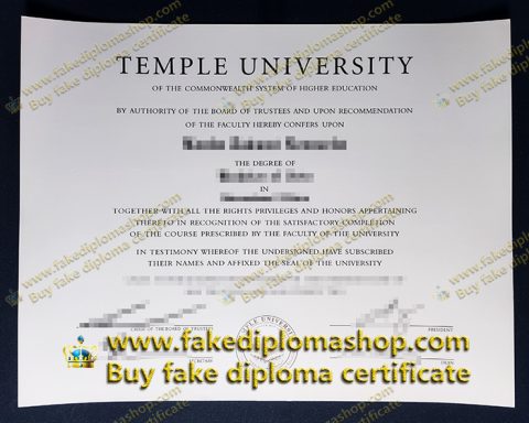 Temple University fake diploma, buy fake TU certificate