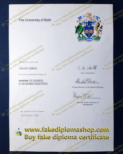 Buy fake University of Bath diploma of Master in the USA