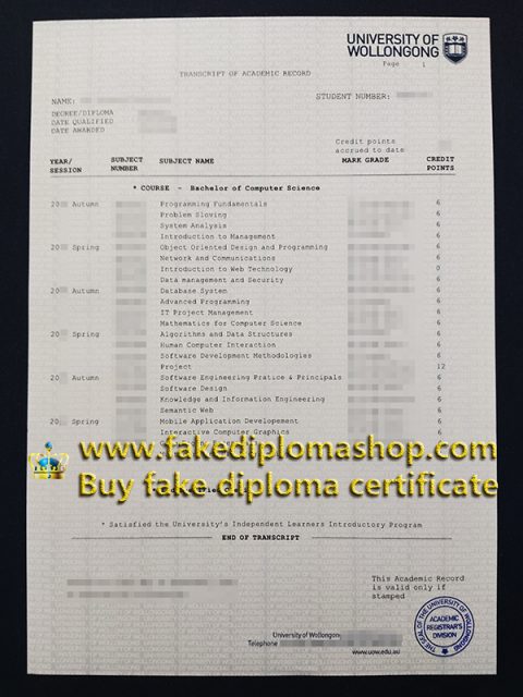 UOW transcript, Replace Your Lost UOW transcript