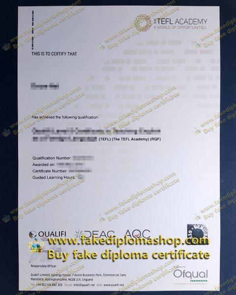 What is a TEFL Academy certificate in Level 5 equivalent to?