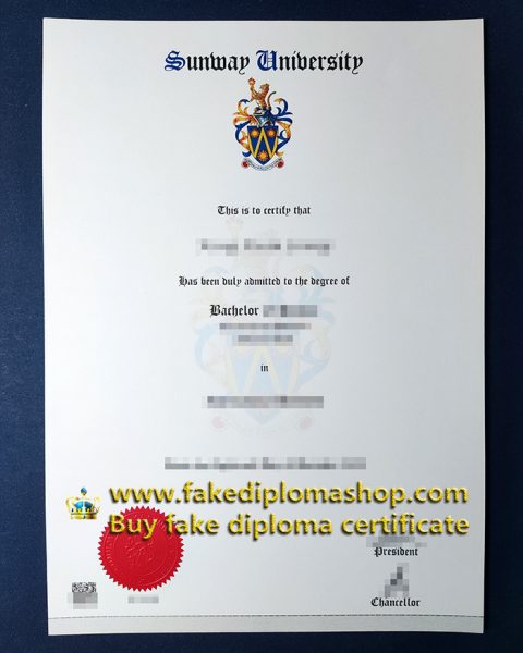Buying a fake Sunway University diploma of Bachelor