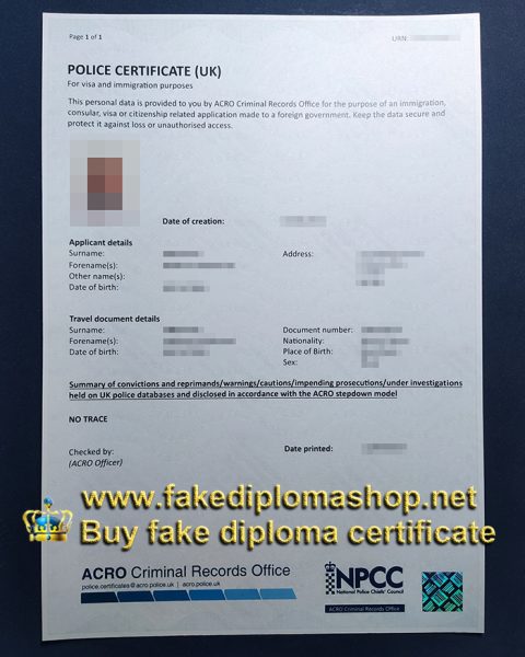 How long to get a UK NPCC Police certificate